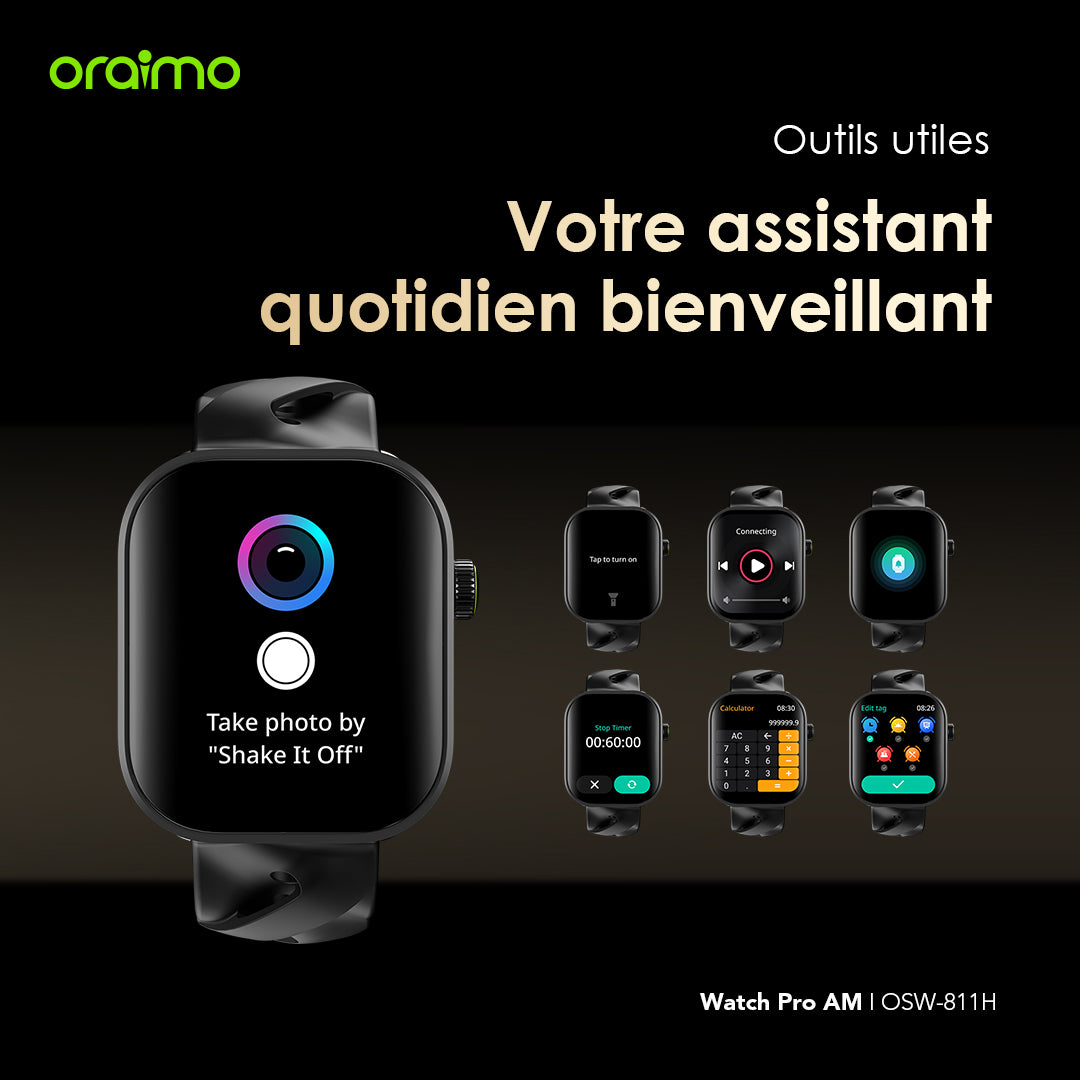 Oraimo Watch Pro AM – AMOLED Smartwatch with Bluetooth Calls & 14-Day ...